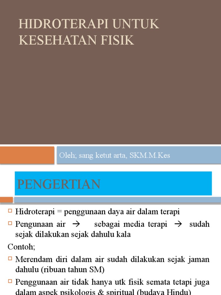 Hidroterapi dan Manfaatnya | PDF