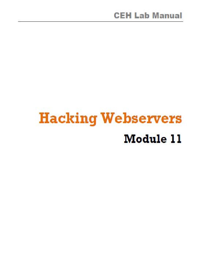 CEHv9 Labs Module 11 Hacking Webservers | PDF