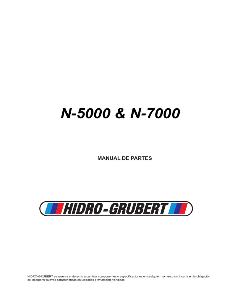 Manual de Partes - Hidrogrubert N5000 - N7000 | PDF | Tornillo ...