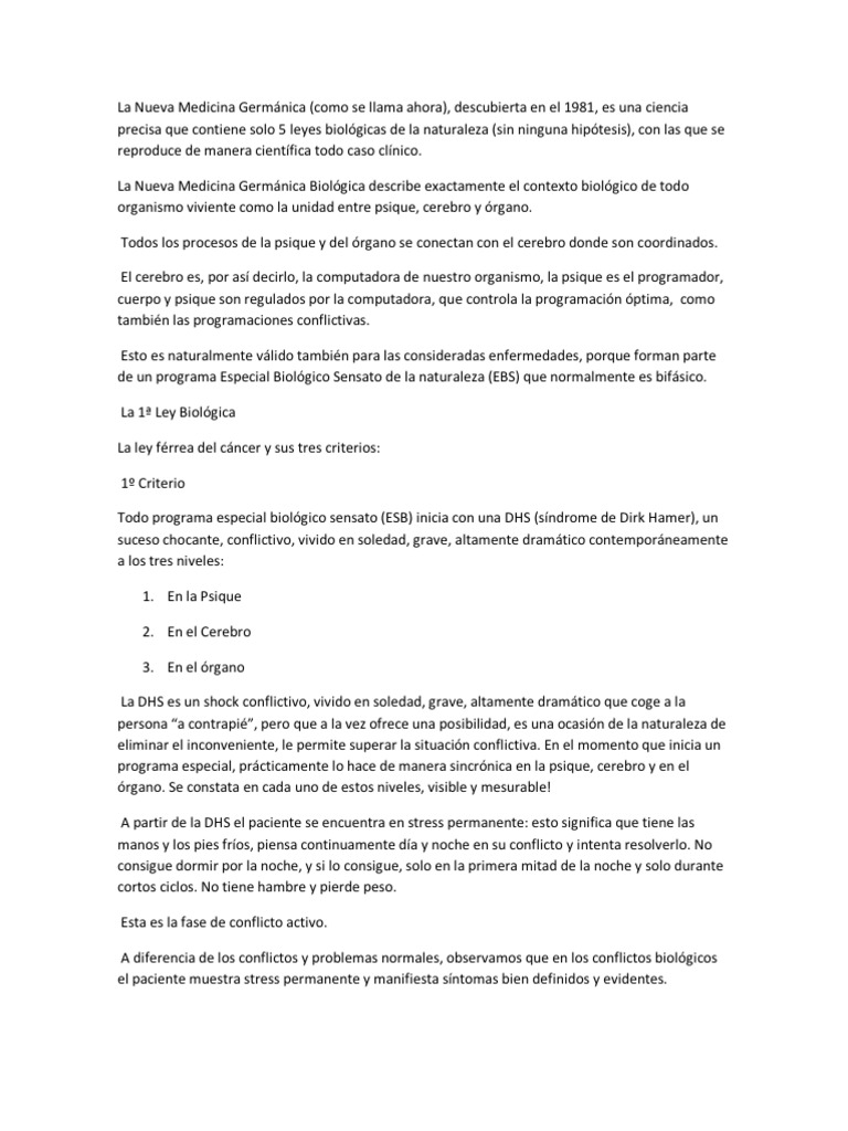 La Nueva Medicina Germánica | PDF | Cáncer | Cerebro
