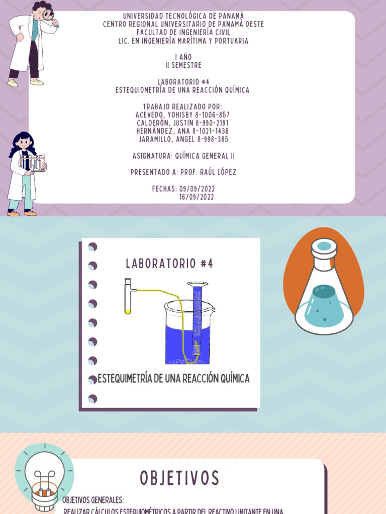 Informe de Laboratorio #4 | PDF | Estequiometría | Reacciones químicas