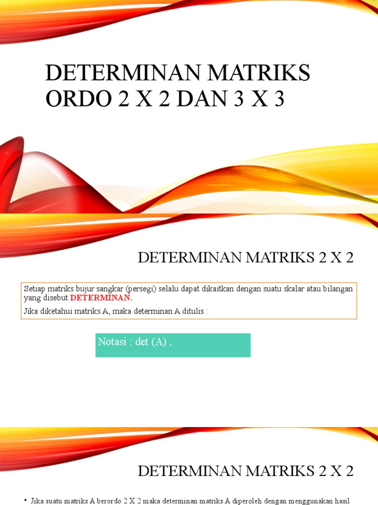 Determinan Matriks Ordo 2 X 2 Dan 3 X 3 XI IPS 2 | PDF