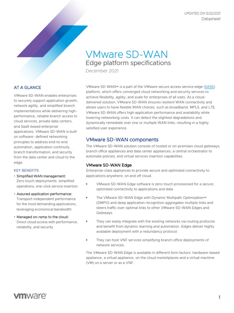Sdwan 712 Edge Platform Spec Ds 1020 | PDF | Cloud Computing | Computer Network