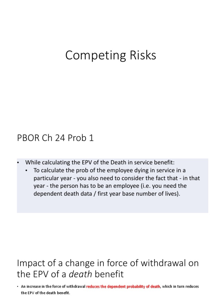 CH Competing Risks CM2 - IFOA - Sept 2021 | PDF | Economies