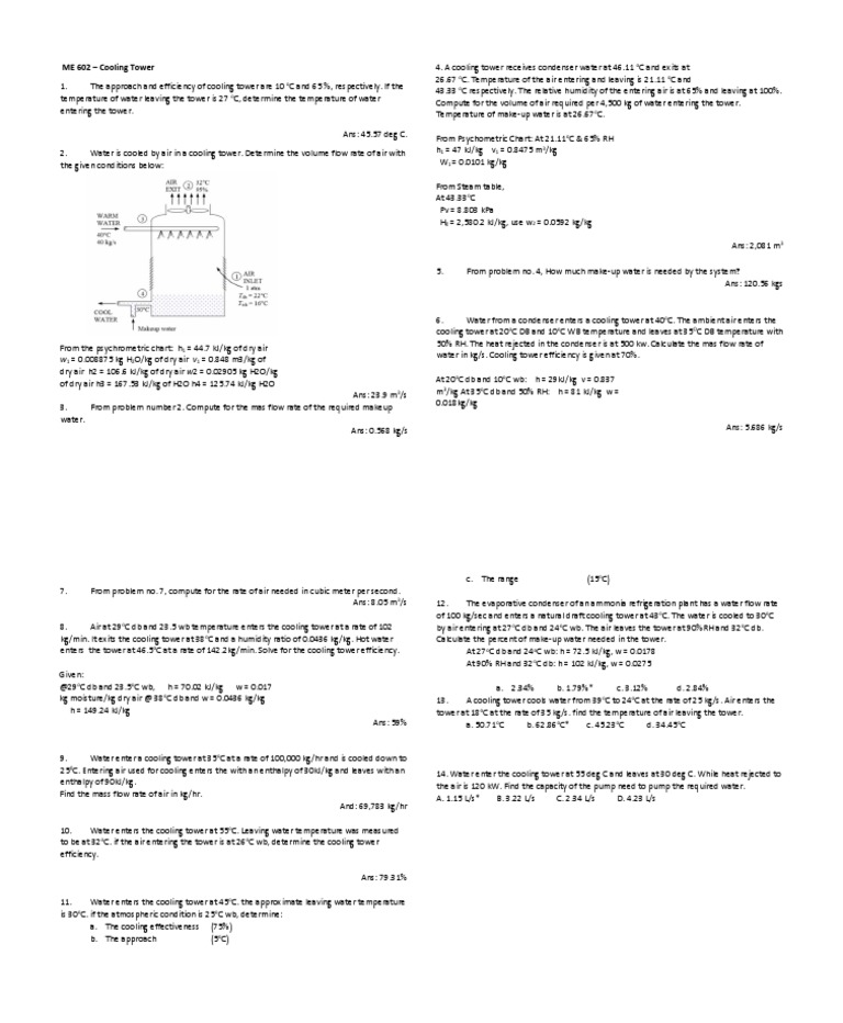 Cooling Tower | PDF | Humidity | Water