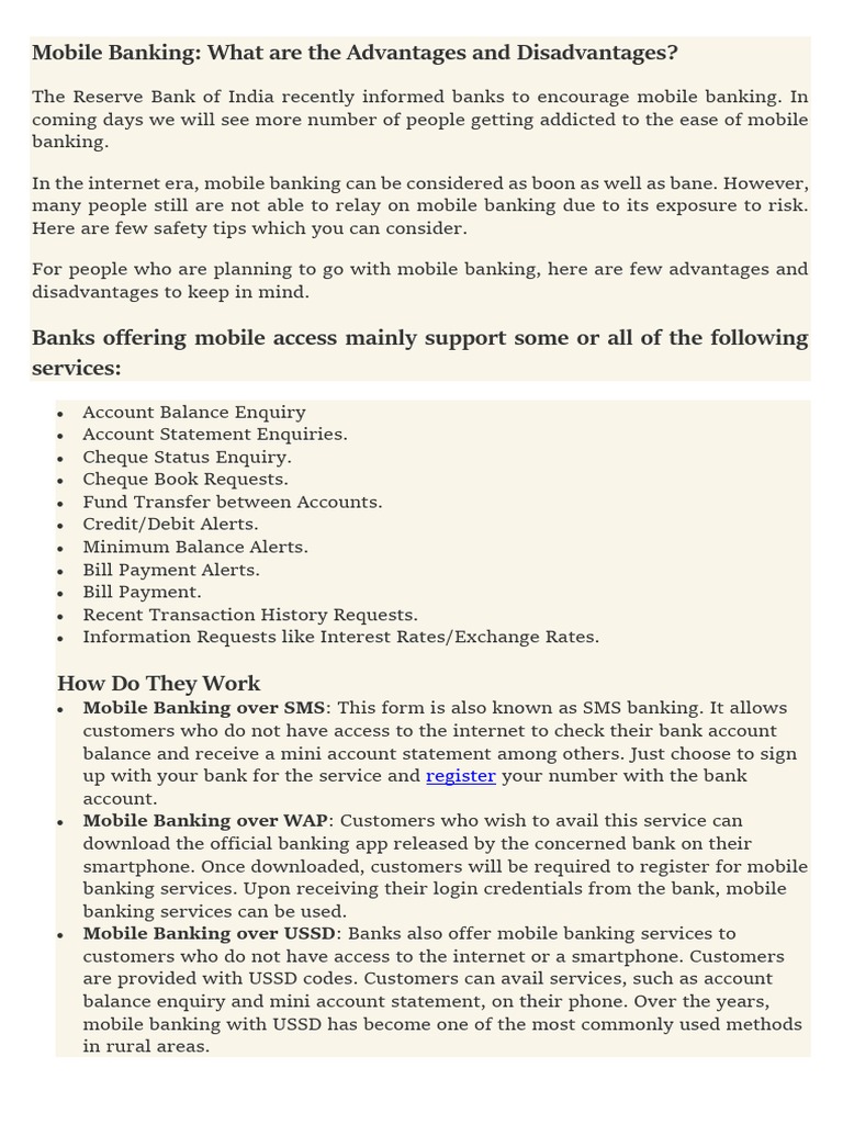 Mobile Banking | PDF | Banks | Mobile Phones