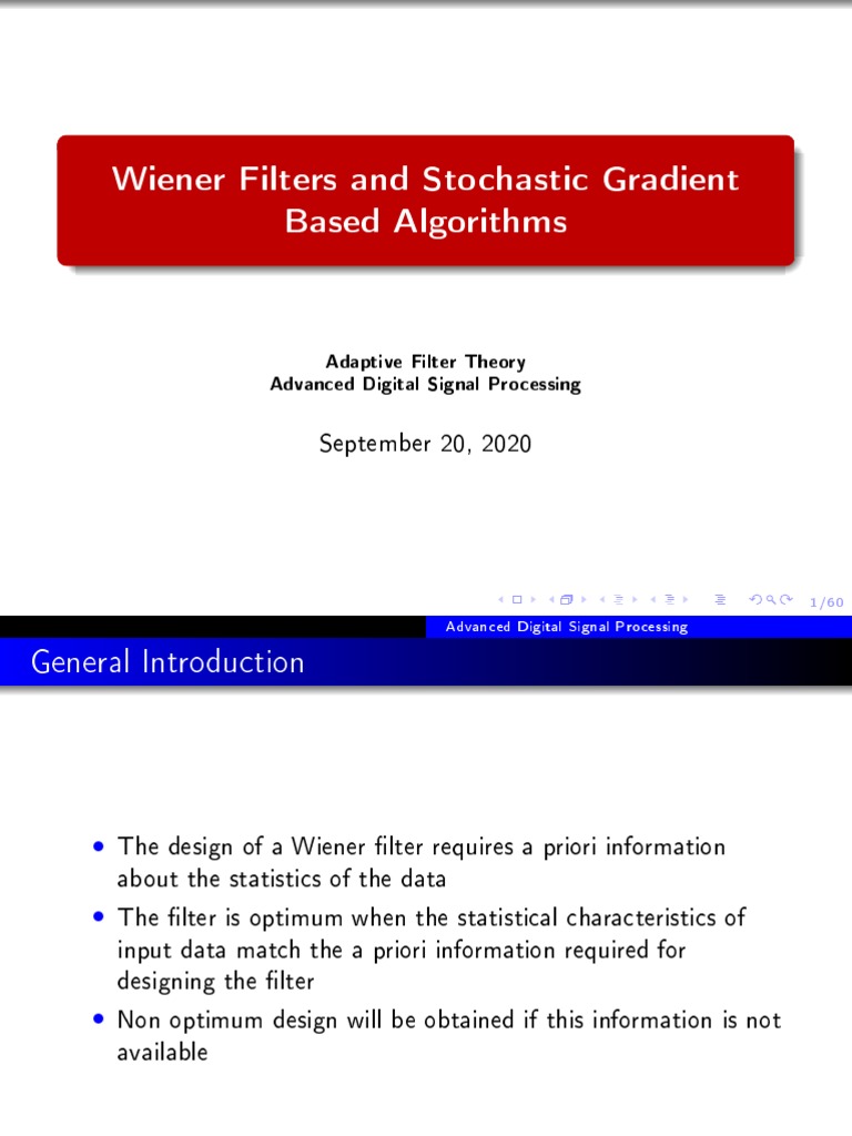 Wiener Filter - LMS | PDF | Eigenvalues And Eigenvectors | Matrix (Mathematics)