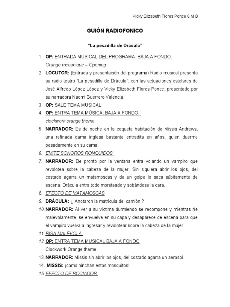Guión Radiofonico | PDF