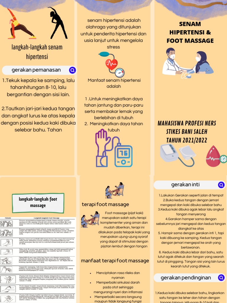 Leflet Senam Hipertensi Dan Foot Masage | PDF