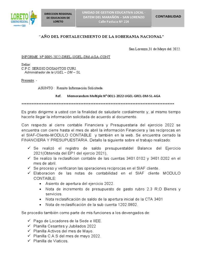 Informe Detallado Mayo | PDF | Contabilidad | Economias