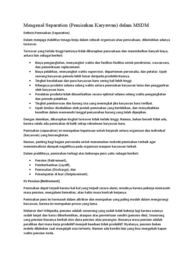 Separasi | PDF | Bisnis