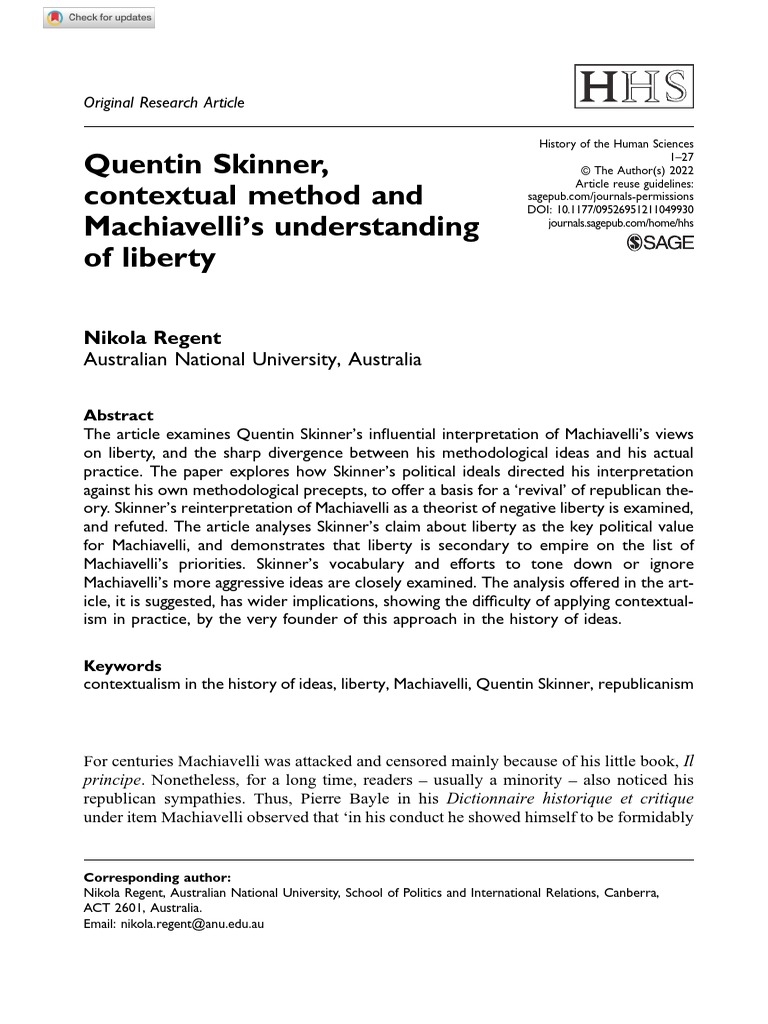 Regent | PDF | Niccolò Machiavelli | Liberty