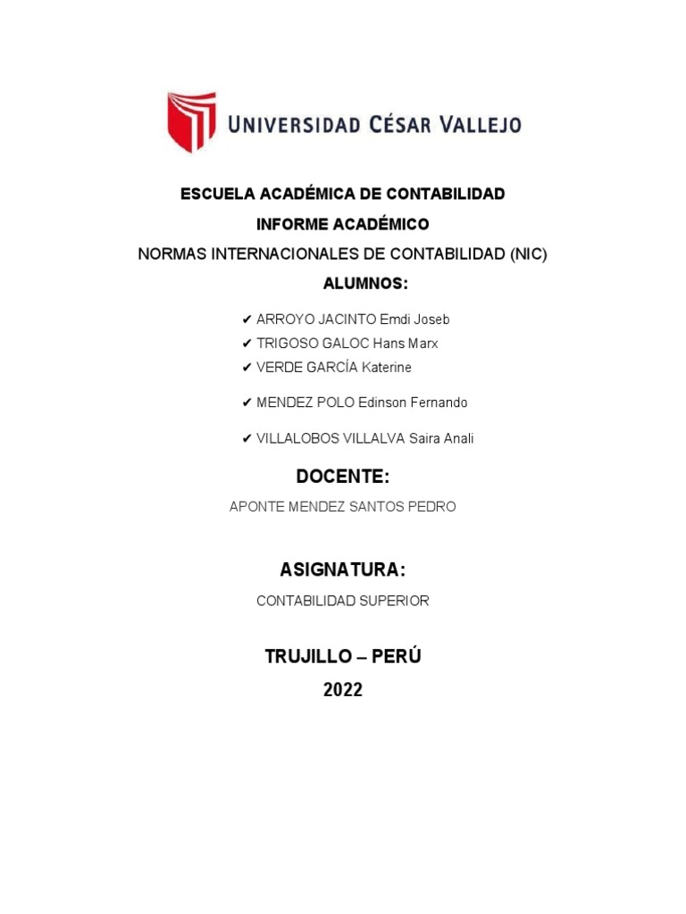 Normas Internacionales de Contabilidad (Nic) Con Indice | PDF ...