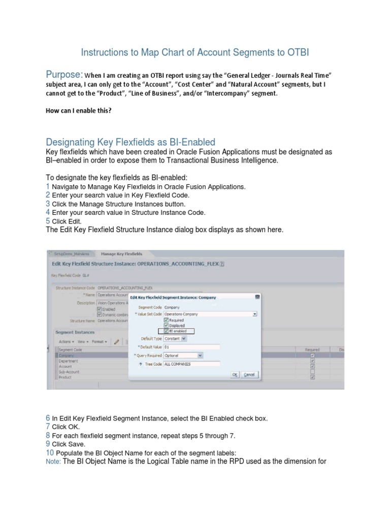 Instructions To Map COA Segments To OTBI | PDF | Business Intelligence ...