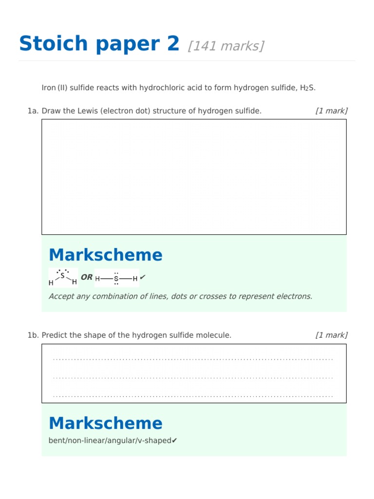 Stoich Paper 2 | PDF | Acid | Hydroxide