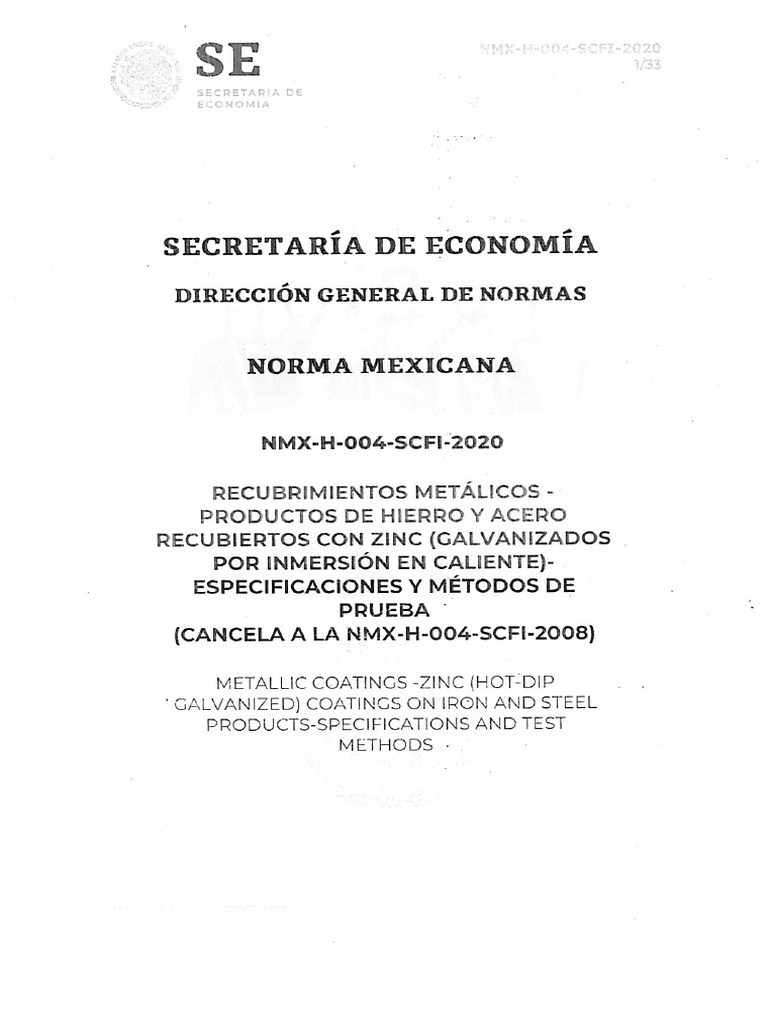 NMX H 004 Scfi 2020 | PDF