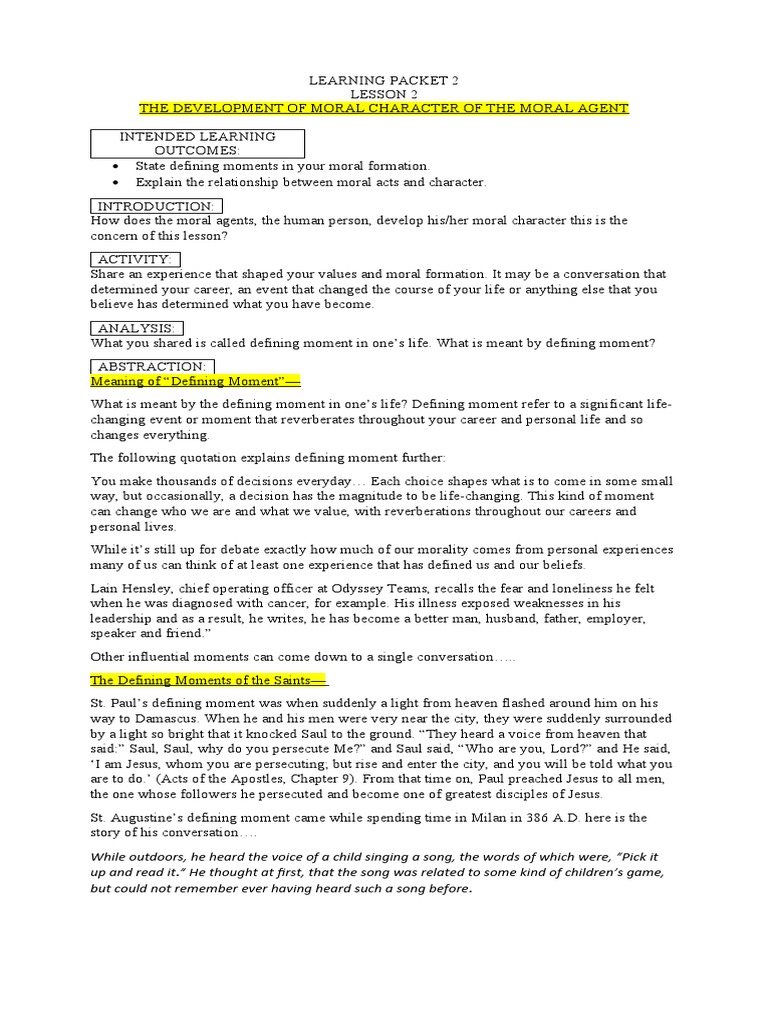 LP 2 Lesson 2 2 | PDF | Paul The Apostle | Augustine Of Hippo