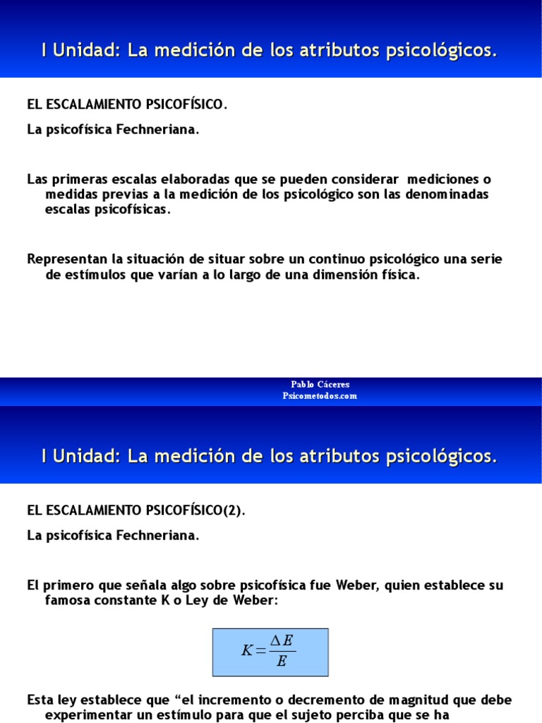 Escalamiento Psicofísico y Ley de Weber | PDF | Medición | Logaritmo
