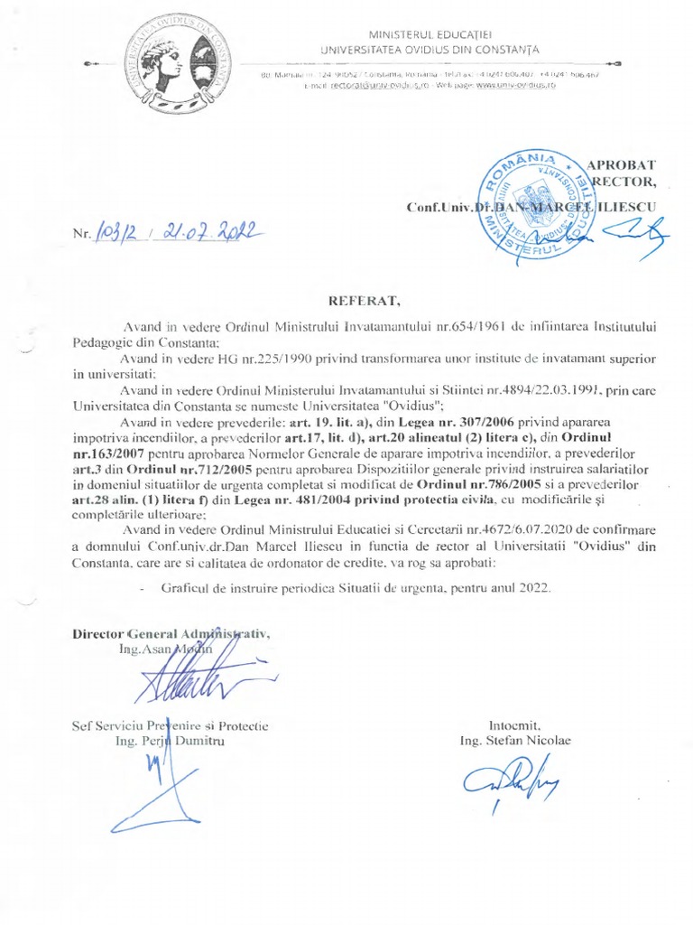 Grafic de Instruire Psi 2022 Universitate | PDF