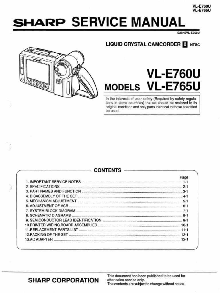 Sharp VL-E760U (EN) | PDF | Rechargeable Battery | Electrical Connector