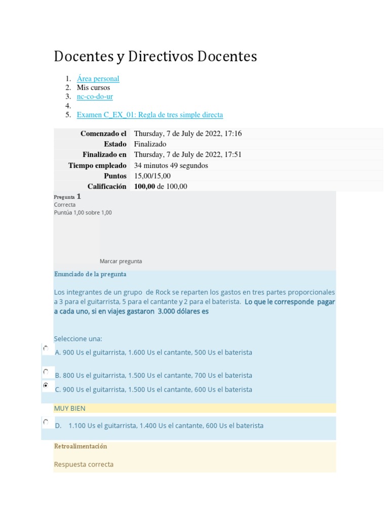 Simulacro Regla de 3 | Descargar gratis PDF | Cantidad | Matemática Elemental