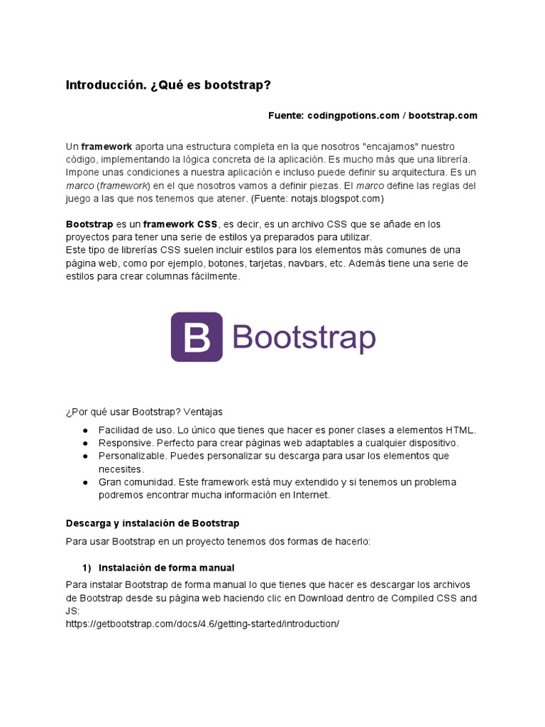 Bootstrap 1 | PDF | Bootstrap (marco frontal) | HTML
