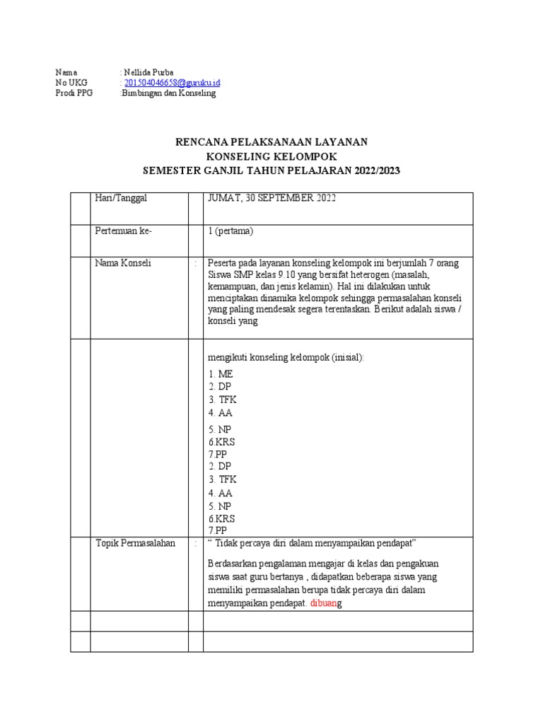 Contoh KKP REBT | PDF