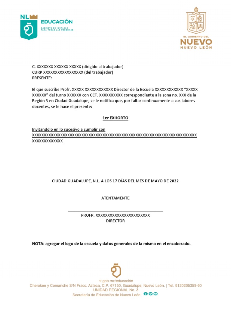 Ejemplo Exhorto 1 | PDF