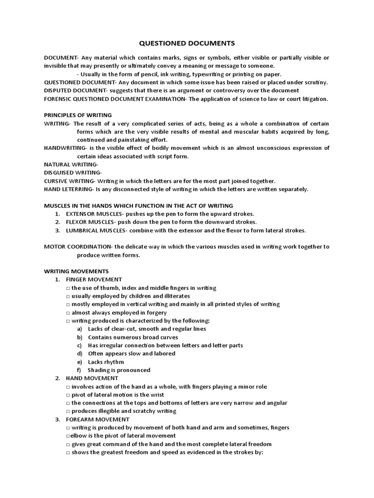 Questioned Documents | PDF | Signature | Microscope