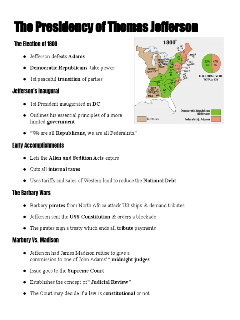 Jefferson's Presidency: Key Accomplishments | PDF | Travel