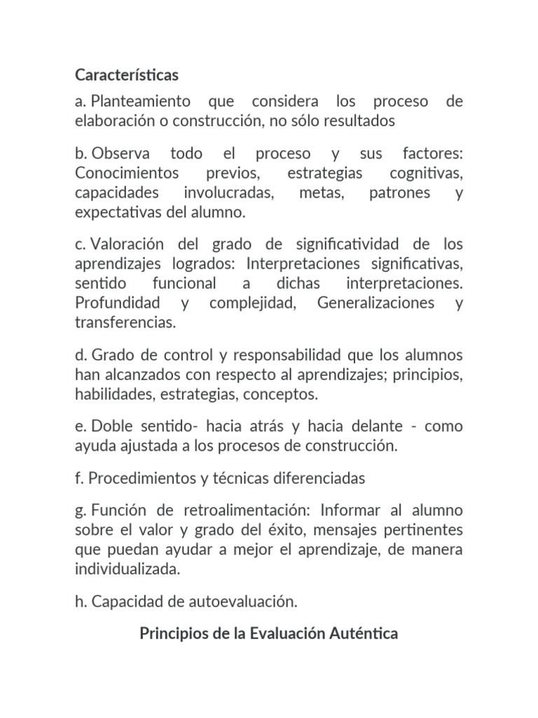 Caracter Í Sticas | PDF | Evaluación | Rúbrica (Académica)