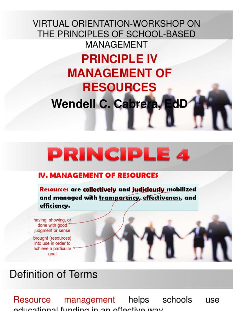 SBM Principle 4 Management of Resources | PDF | Non Governmental Organization | Inventory