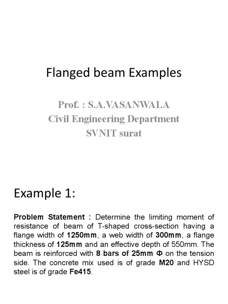 Flanged Beam Examples - Lect5 | PDF | Beam (Structure) | Solid Mechanics