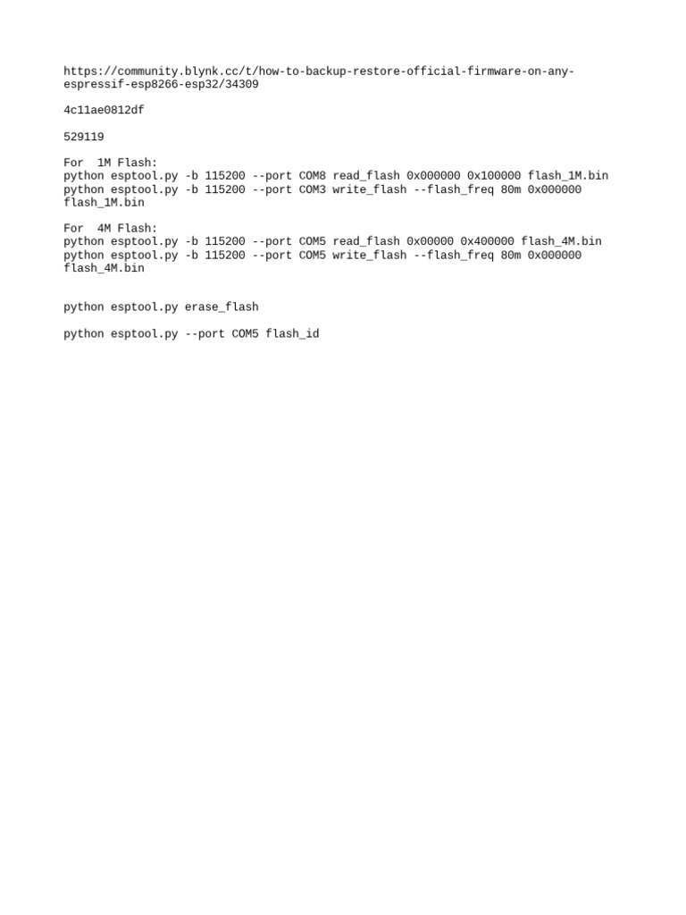Cara Backup Esp8266 Dengan Esptool - Py | PDF
