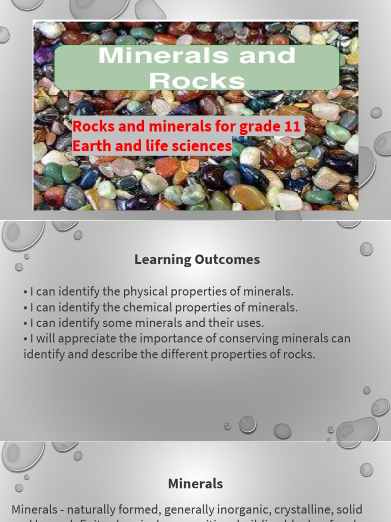 Rocks and Minerals For Grade 11 Earth and Life Sciences | PDF ...