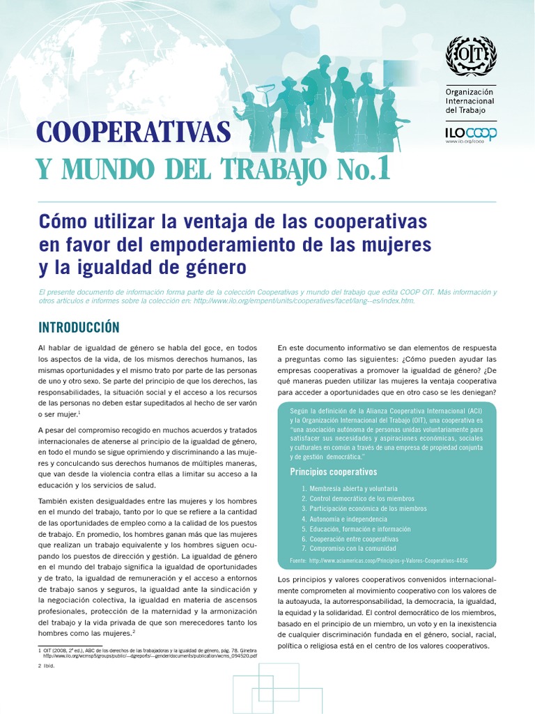 Cooperativas y El Mundo Del Trabajo | PDF | Igualdad de género ...