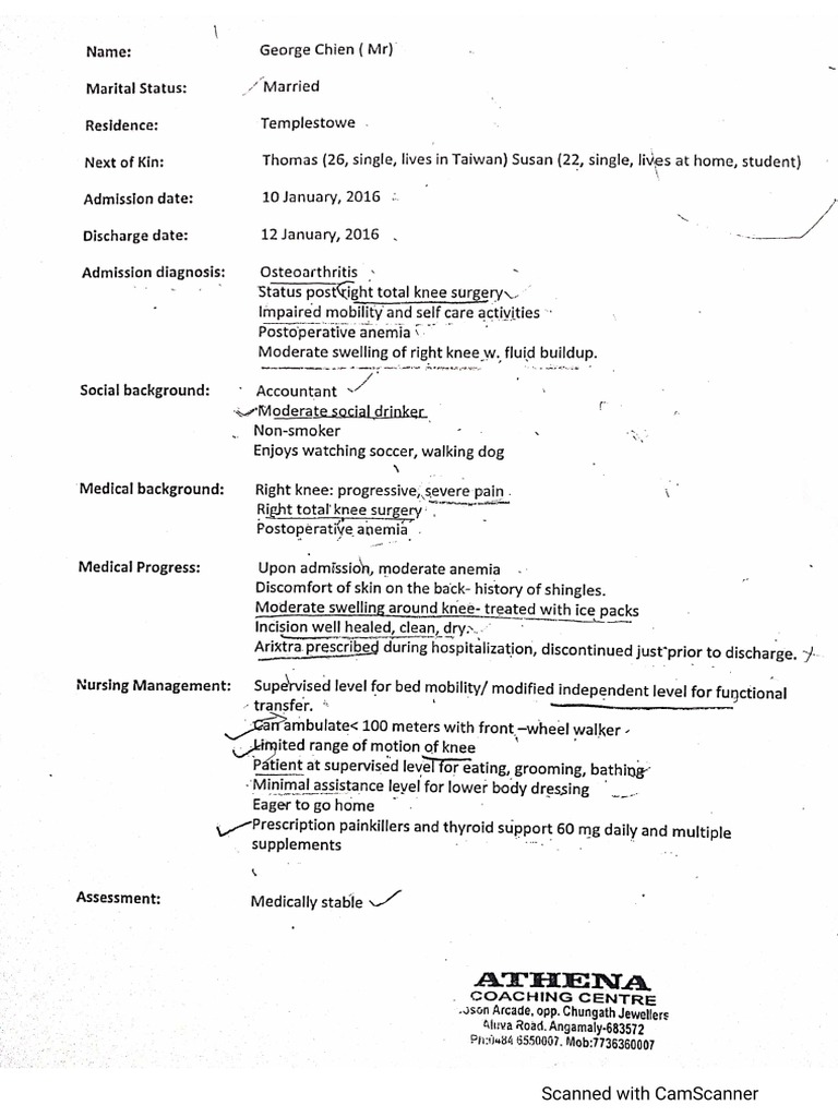 George Chein Oet Nursing Writing Task Sample | PDF