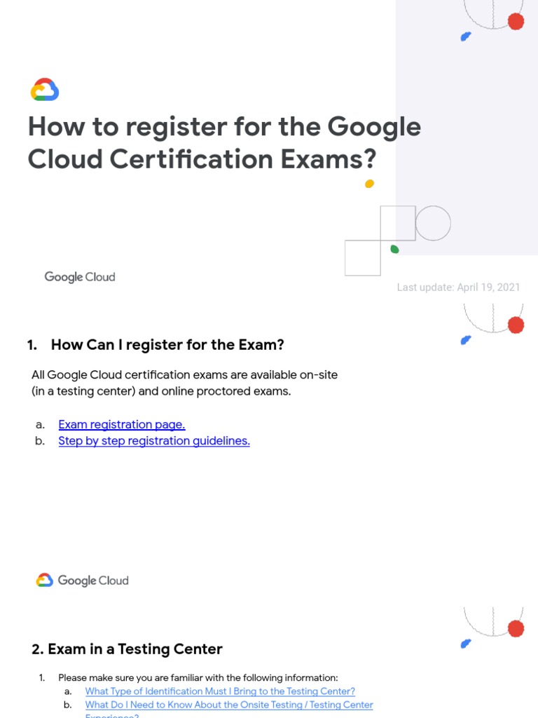 How to register for the GCP Exam | PDF | Test (Assessment) | Software