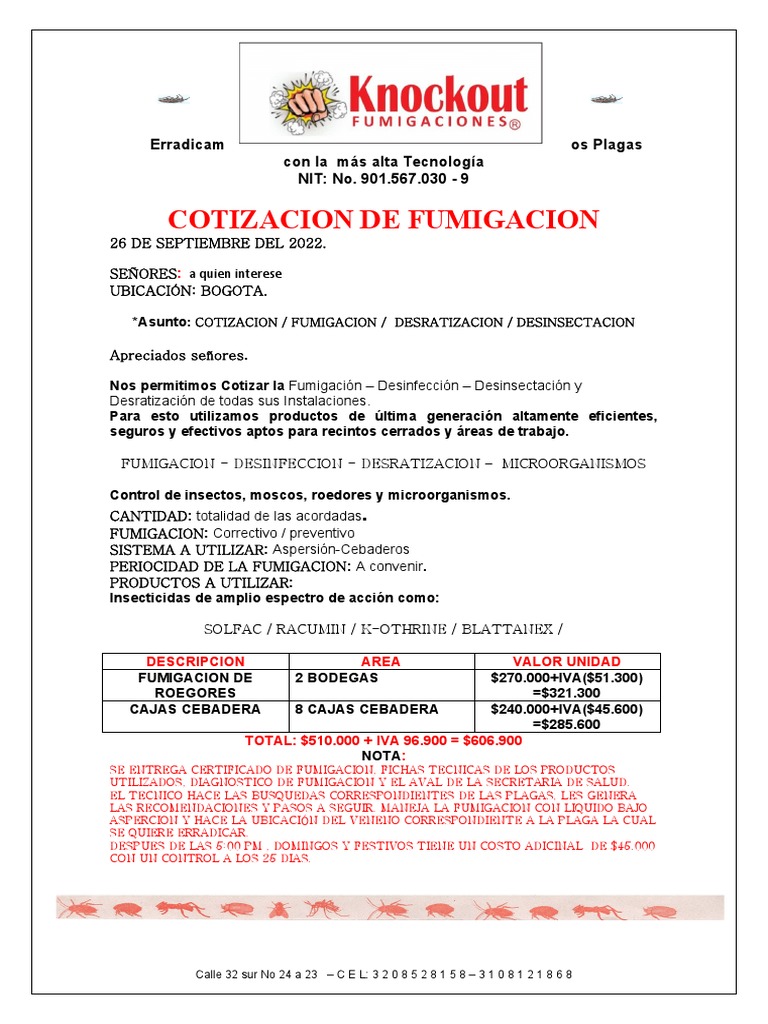 Fumigación y Desratización Bogotá | PDF | Pesticida