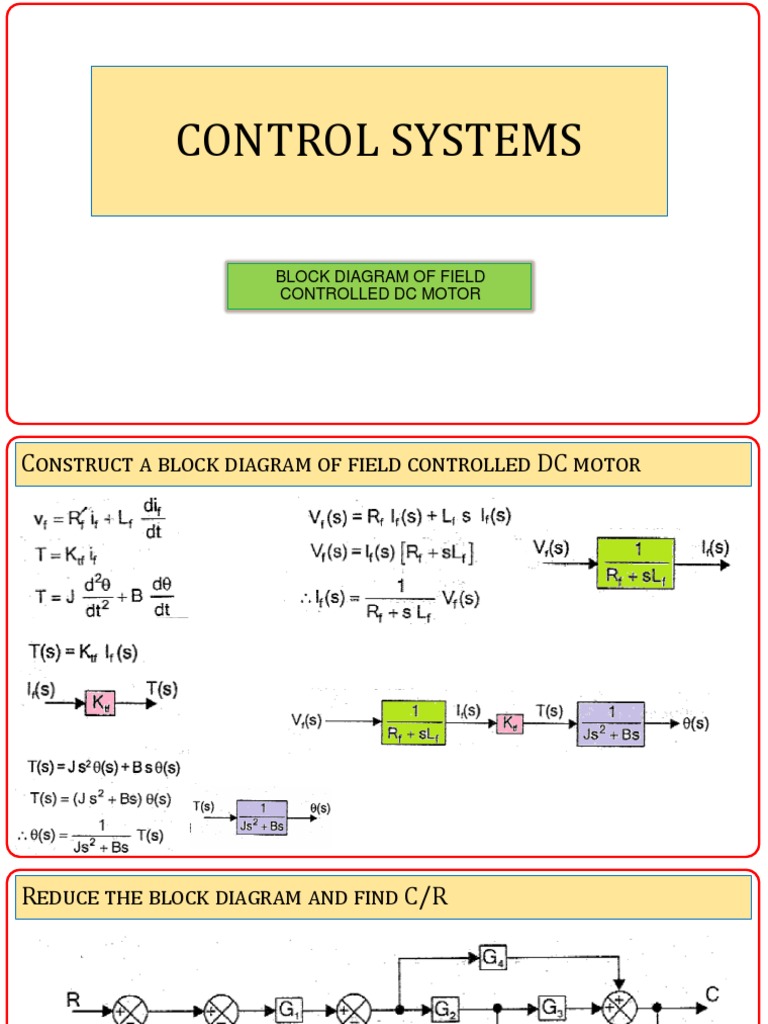 Block Diagram Field Controlled DC Motor | PDF