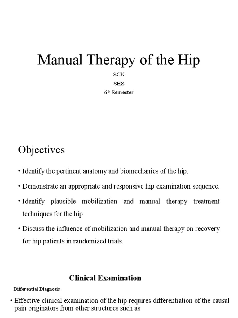 Manual Therapy of The Hip | PDF | Hip | Anatomical Terms Of Motion