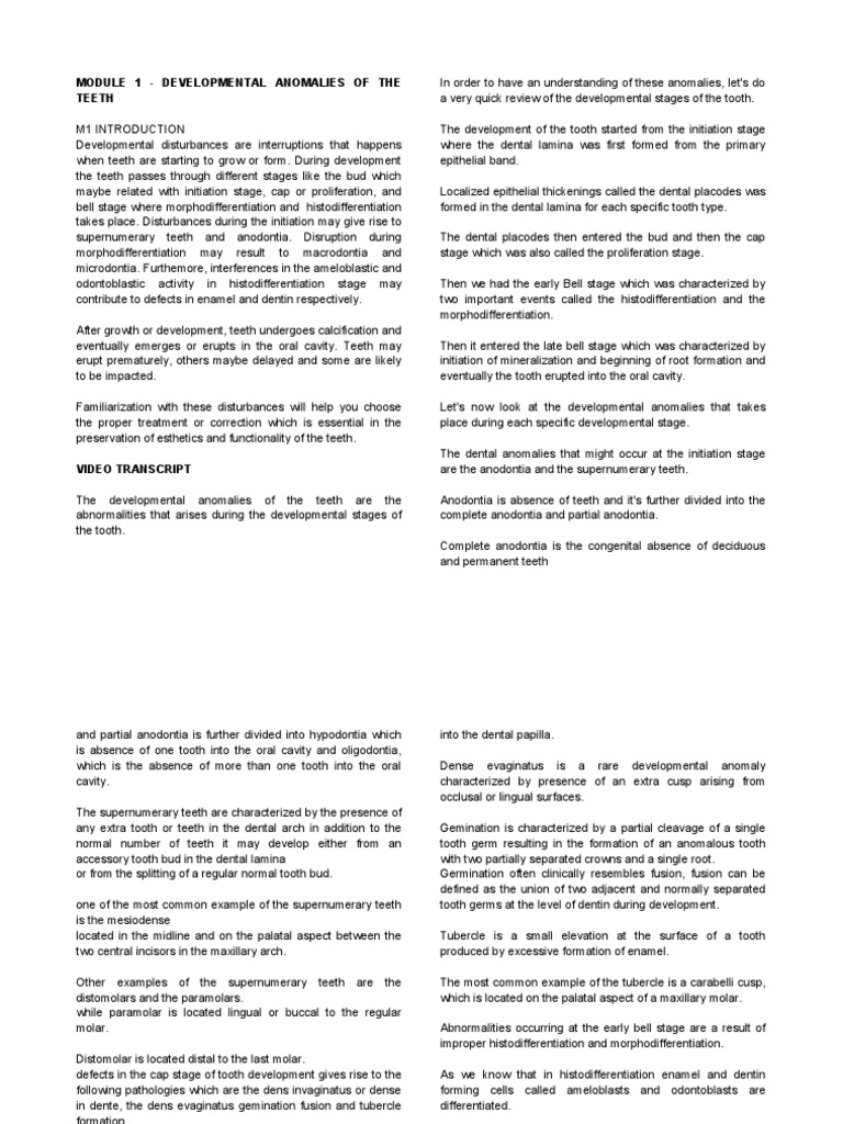 Oral Path Lec | PDF | Human Tooth | Tooth