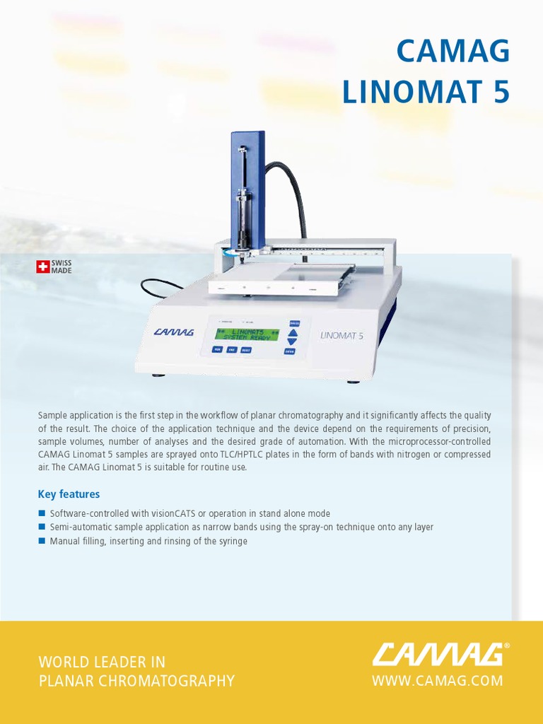 Brochure, CAMAG Linomat 5 | PDF | Chromatography | Thin Layer Chromatography