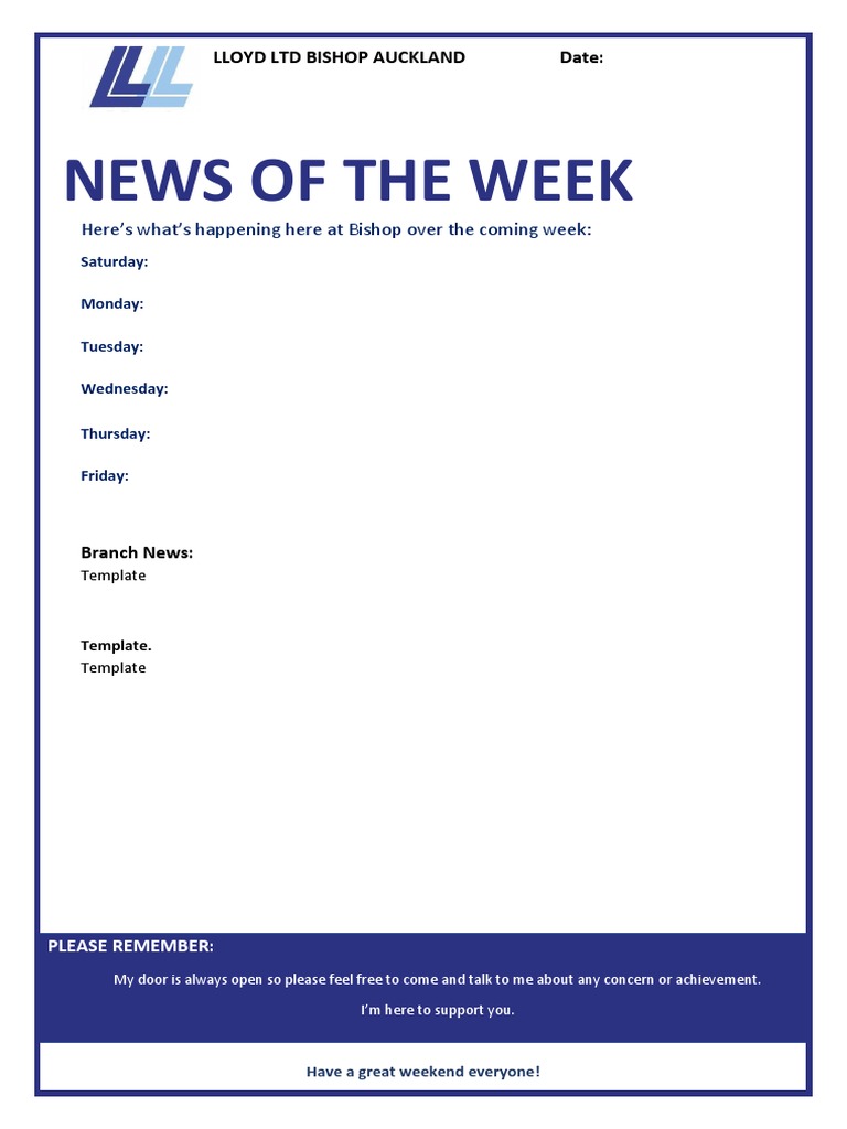 News of The Week Template | PDF