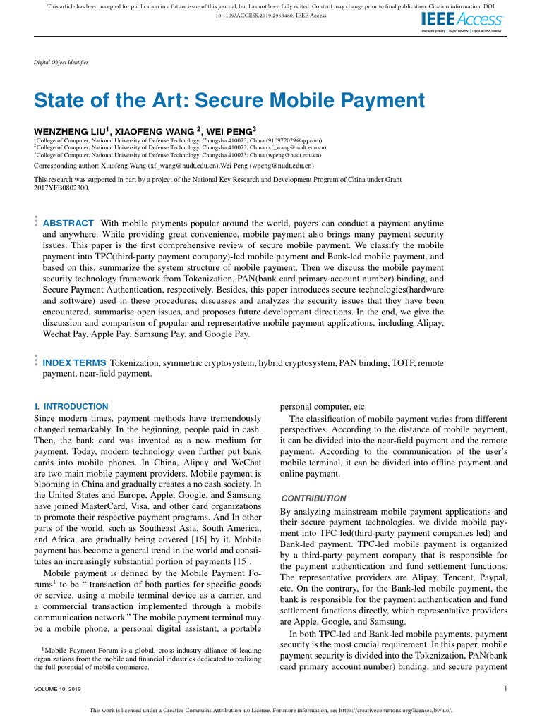 State of The Art Secure Mobile Payment | PDF | Payment Card Industry Data Security Standard ...