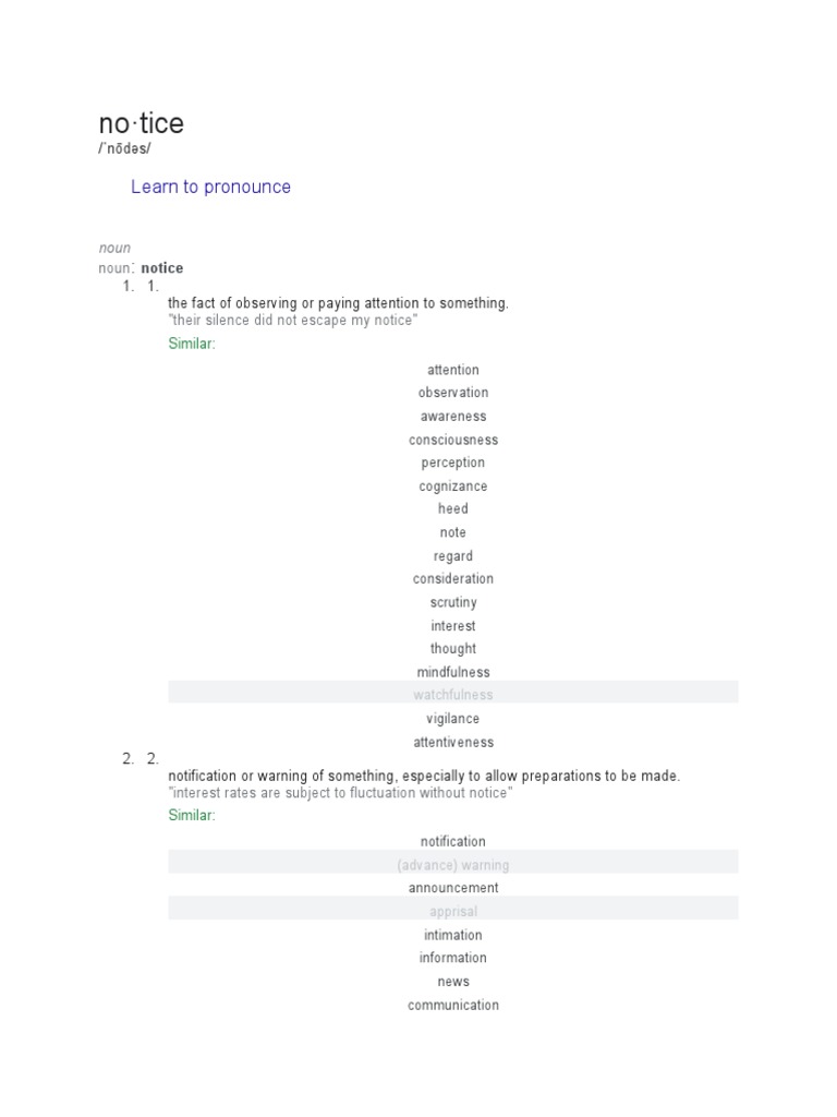 Notice | PDF | Verb | Linguistics