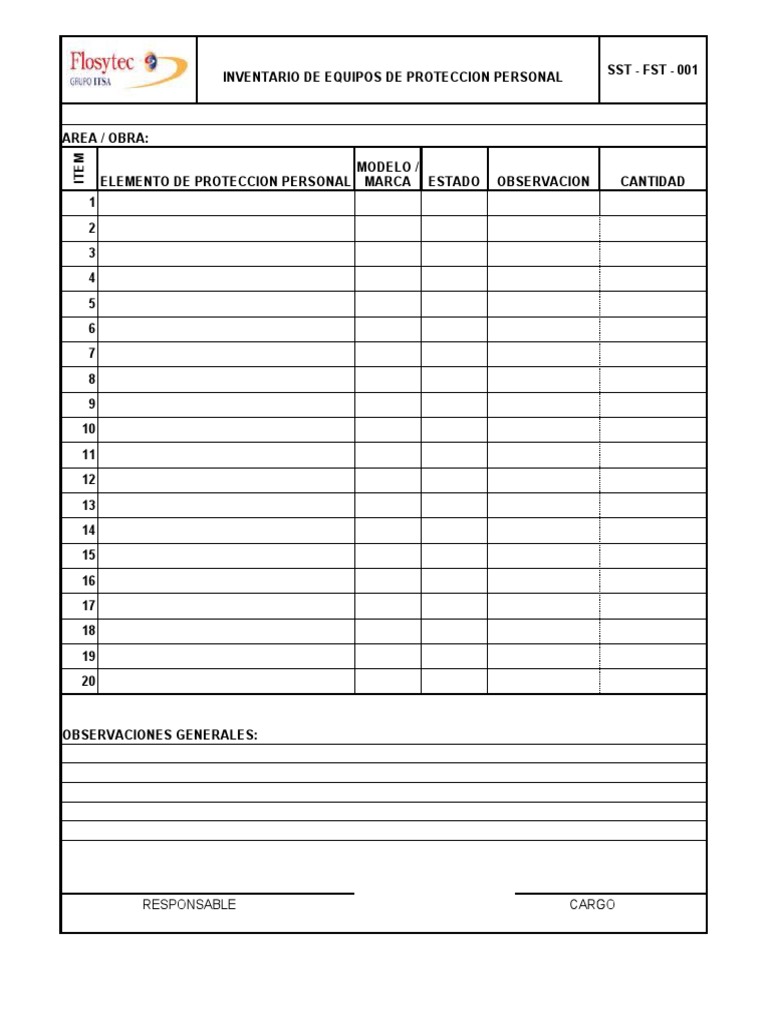 Inventario EPP Frío - Precotex | PDF