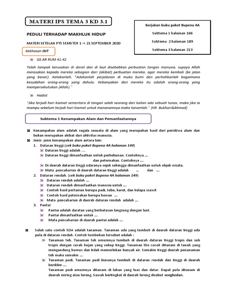 Rangkuman IPS Tema 3 | PDF