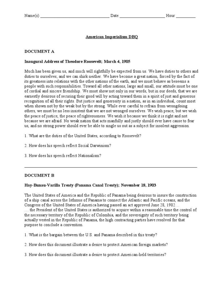 American Imperialism Study Guide | PDF | The United States | Panama