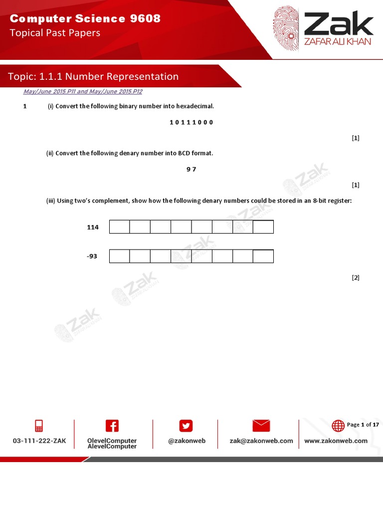 1.1.1 Number Representation NEW | PDF | Binary Coded Decimal | Character Encoding